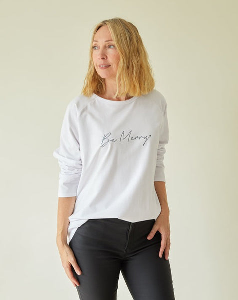 CHALK - Robyn White Be Merry Top – Pretty Parade Boutique